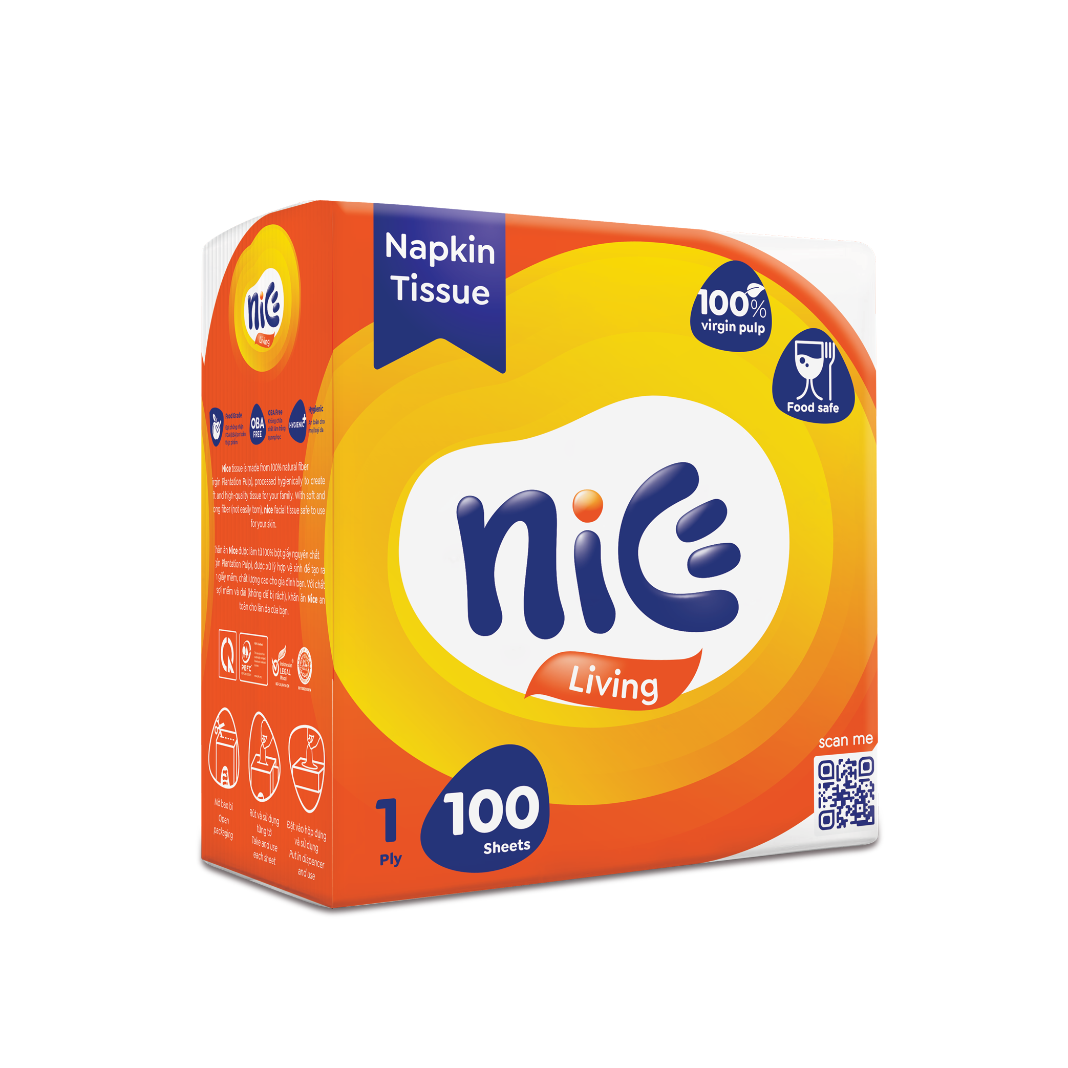 Khăn Ăn Nice 100 tờ 1 lớp | Paseo